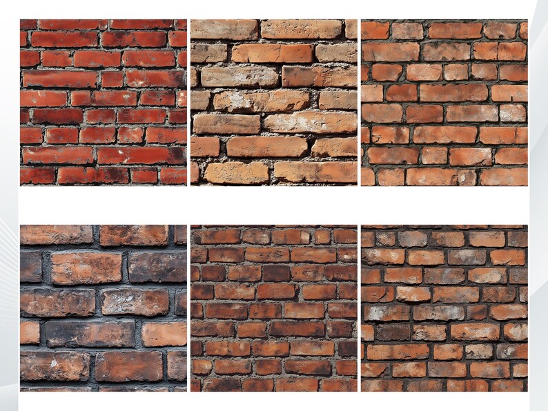 25 Seamless Brick Wall Texture Patterns – Shades of Red, 3000x3000 Px ...