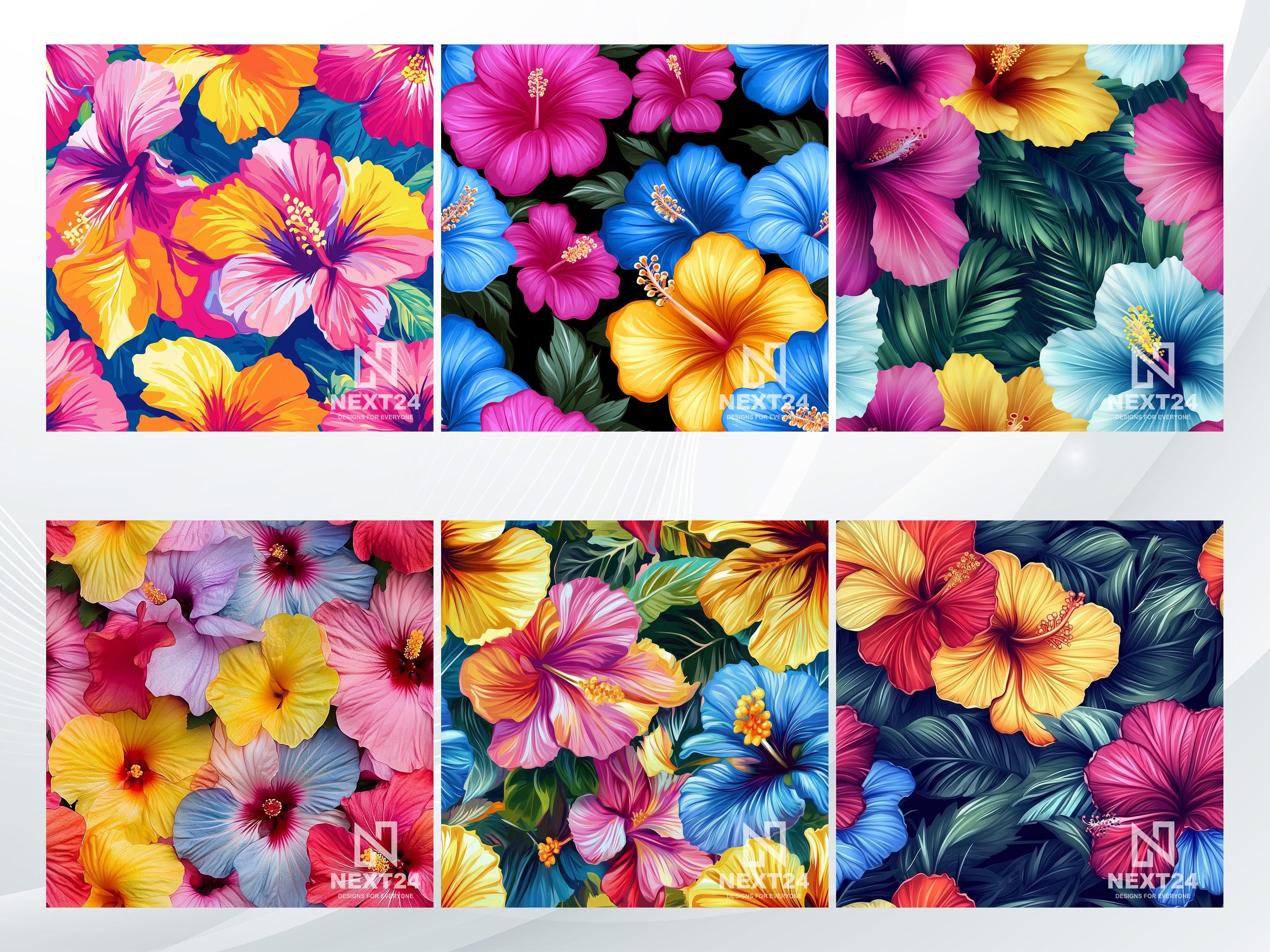 30 Hibiscus Patterns – Vibrant Flower Seamless Designs 3000x3000 Px ...