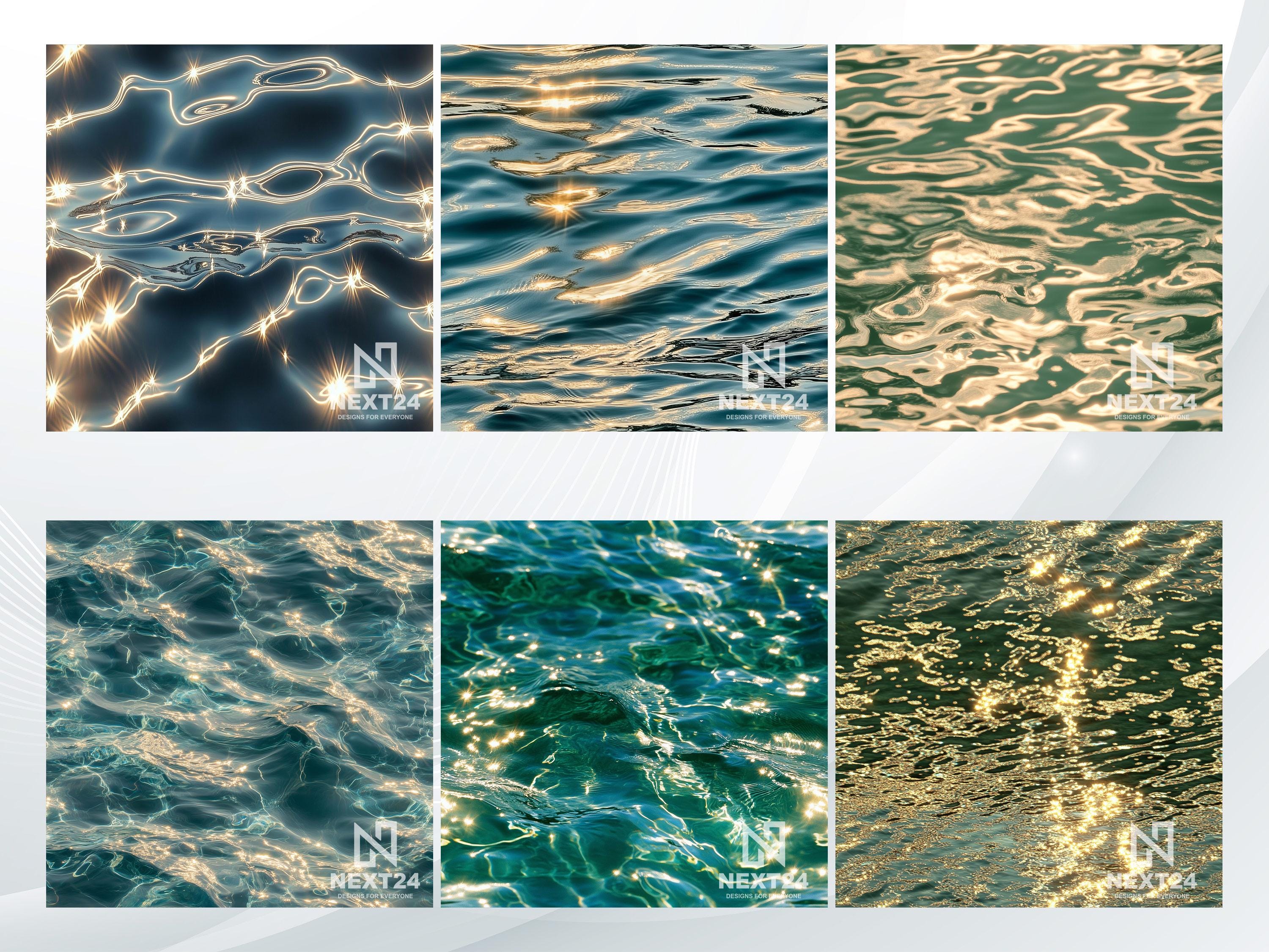Calm Water – 12 Seamless Patterns 3000x3000 Px, 300 DPI, Realistic ...