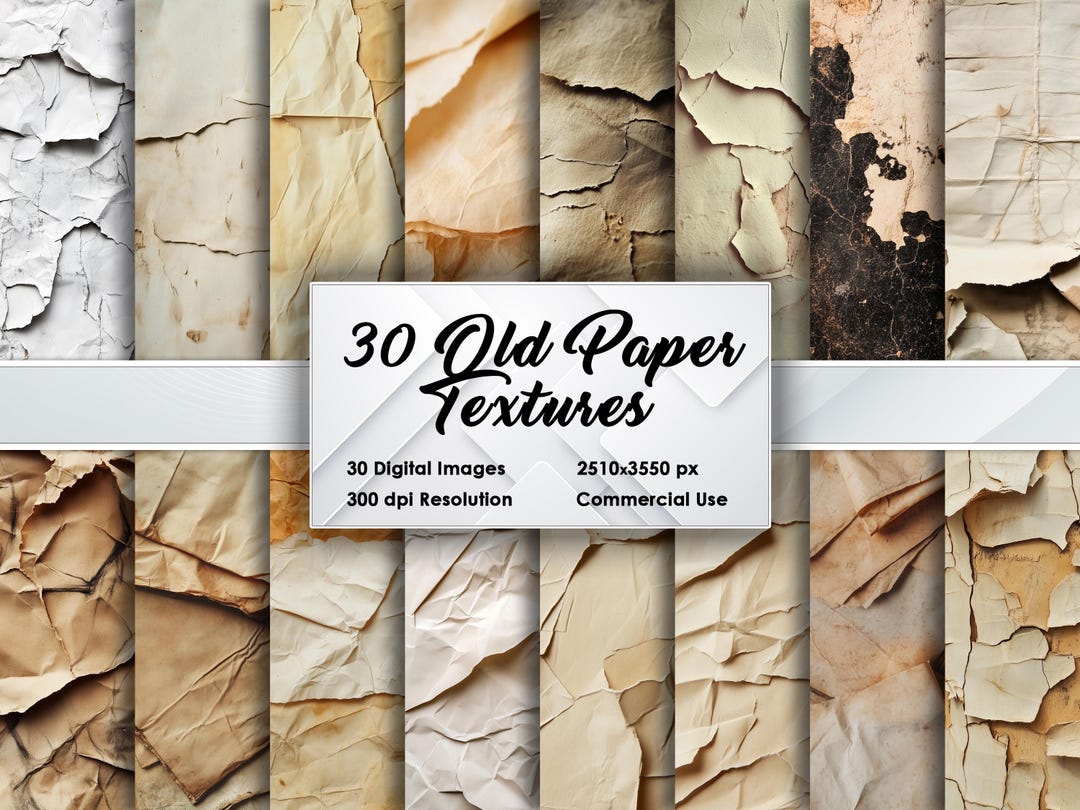 Old Paper Texture Pack – 30 High-resolution JPG Files (300 DPI, A4) for ...