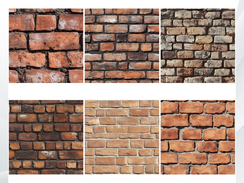 25 Seamless Brick Wall Texture Patterns – Shades of Red, 3000x3000 Px ...