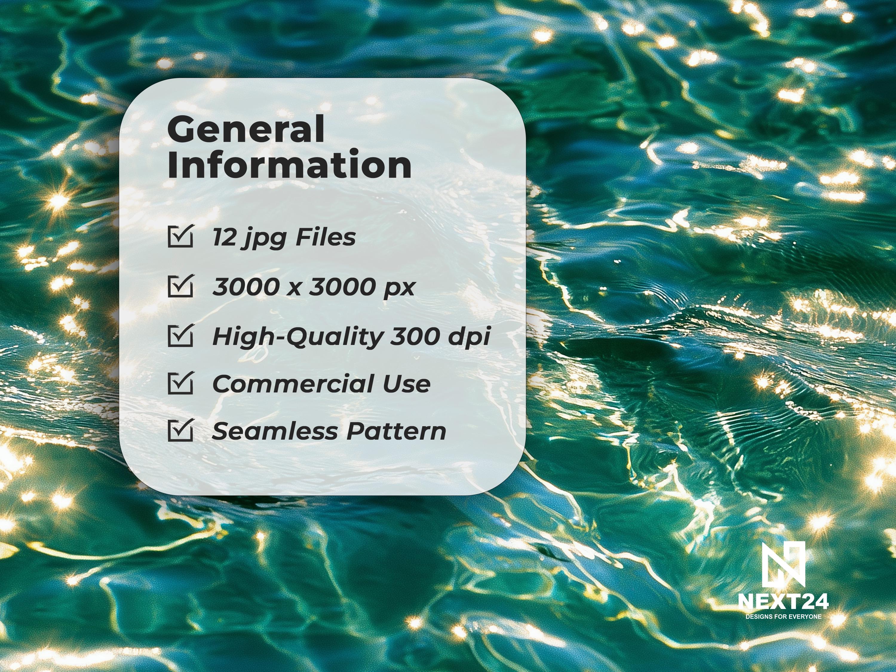 Calm Water – 12 Seamless Patterns 3000x3000 Px, 300 DPI, Realistic ...