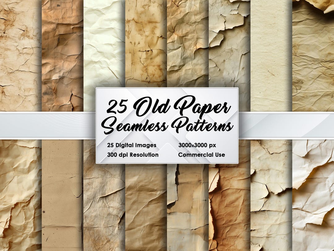 Seamless Old Paper Texture Pack – 25 Patterns in 3000x3000 Px ...