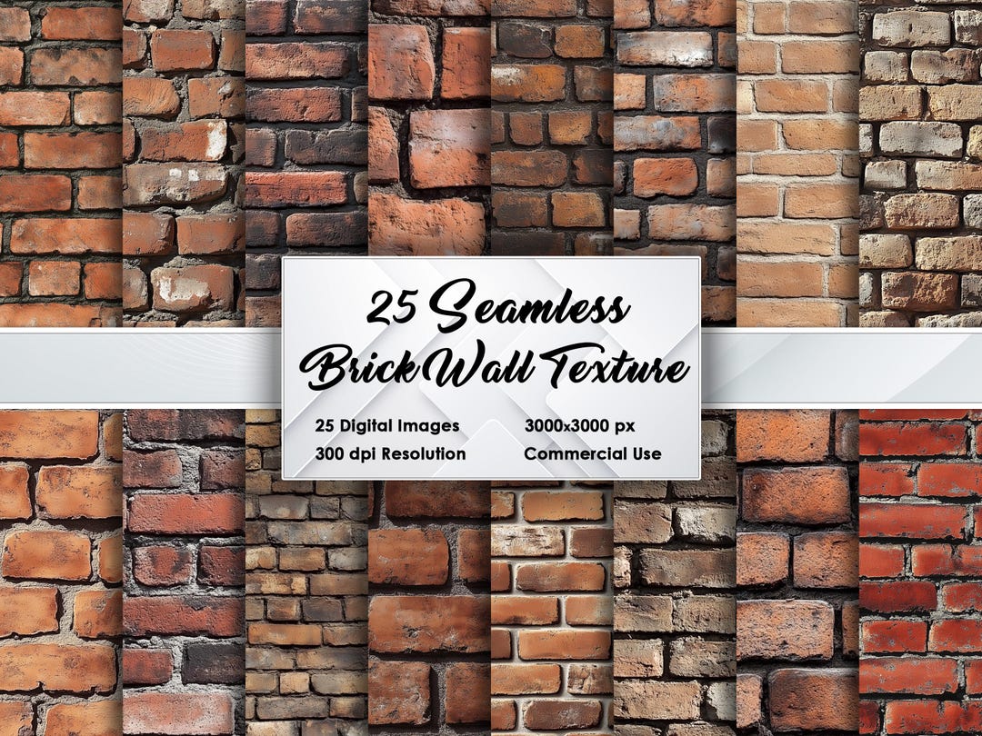 25 Seamless Brick Wall Texture Patterns – Shades of Red, 3000x3000 Px ...