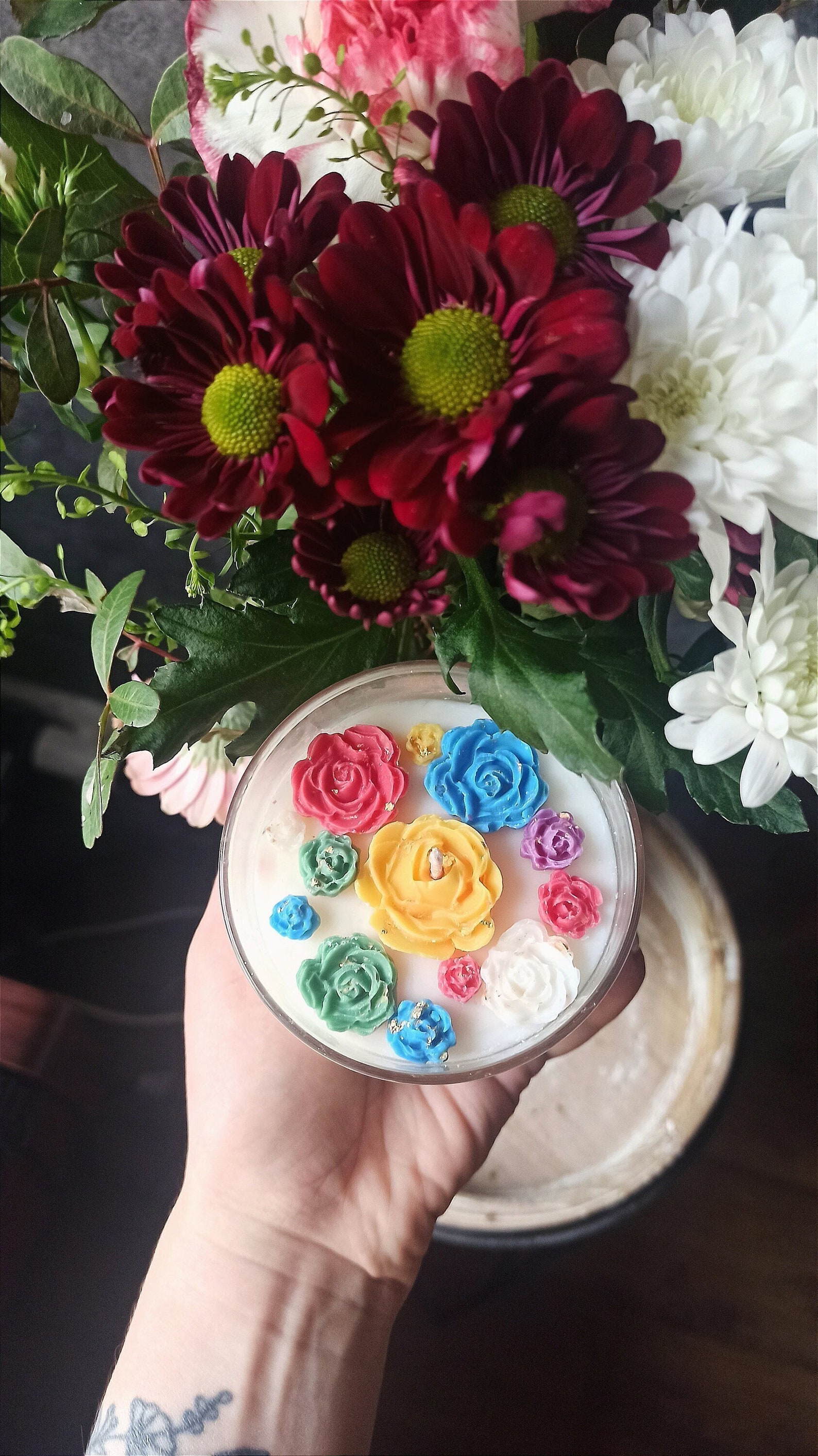 Beautiful Blooming Candle in a Glass FLOWER CANDLE - Etsy
