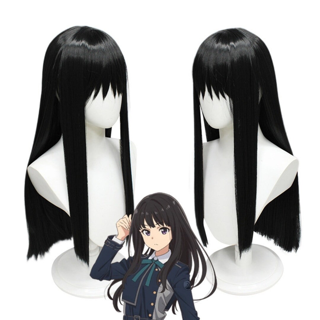 Lycoris Recoil Taki Na Cos Wig Anime Long Straight Hair Black - Etsy