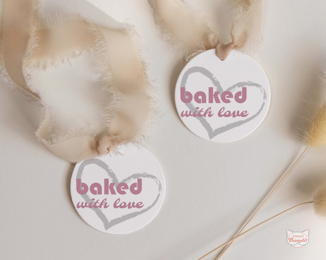 Round Thoughtful Gift Tag Printable Baked With Love Cookie Tag Instant ...