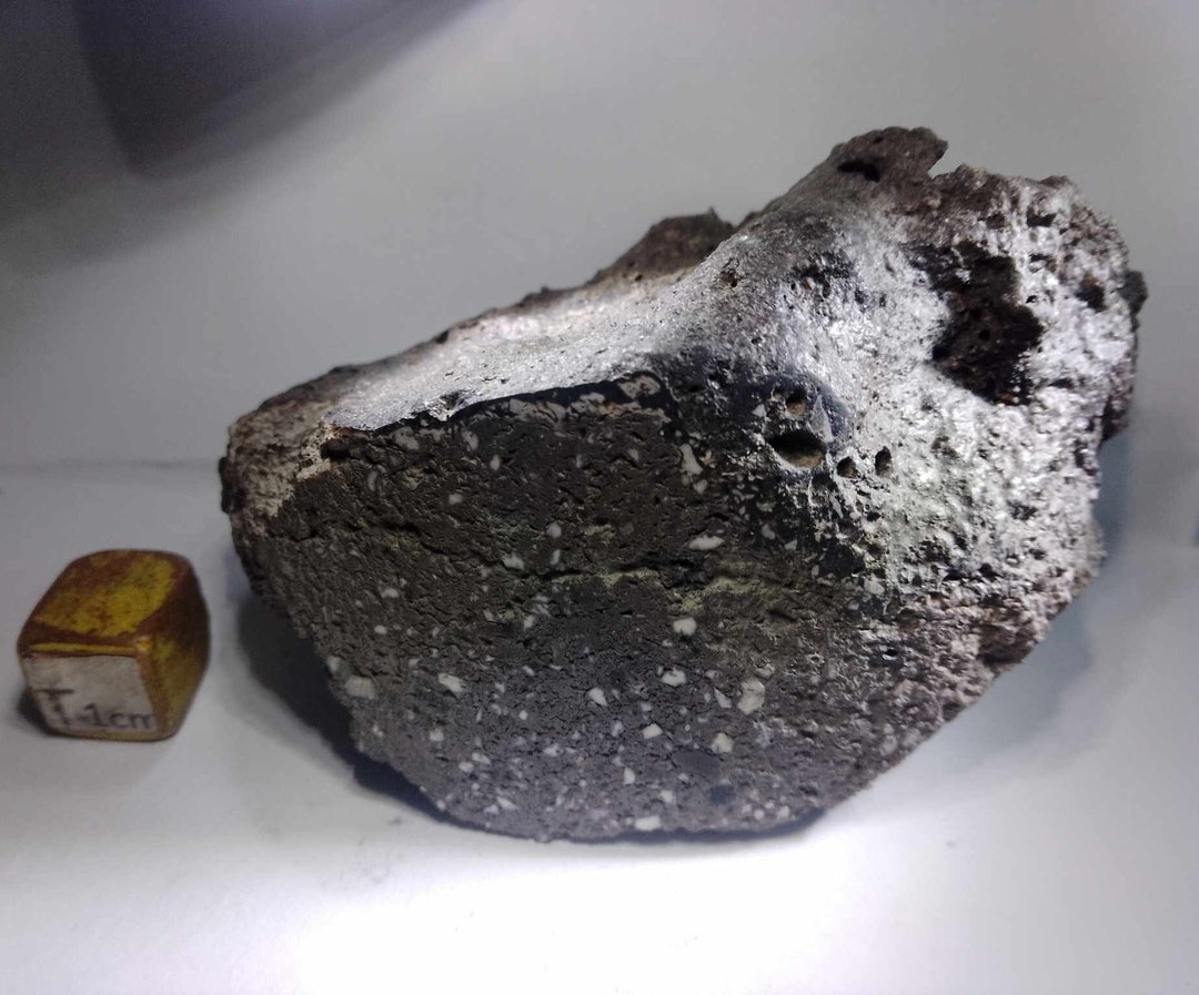 Superb and Unique Meteorite Achondrite Lunar Regolith Breccia Feldspathic Basalt With Vesicular ...