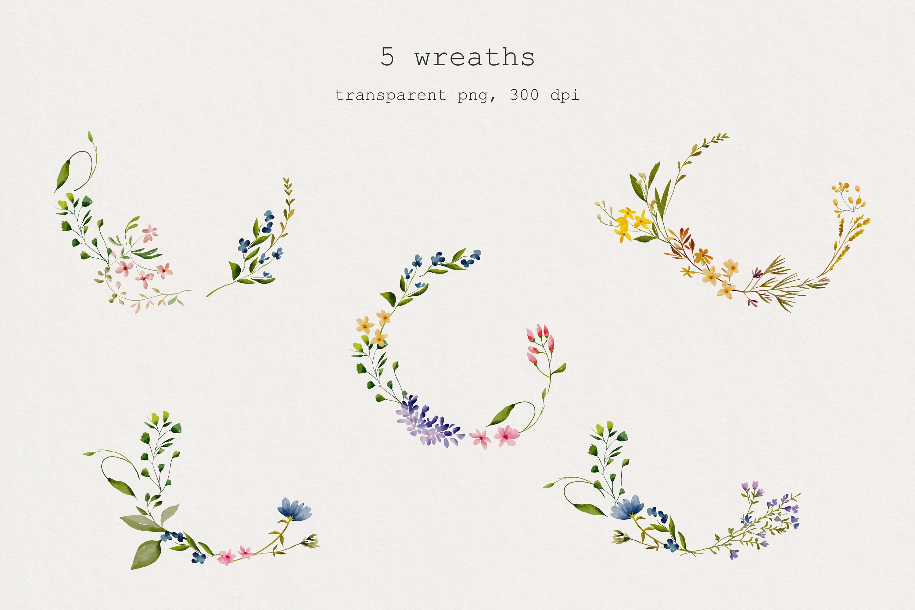 Watercolor Summer Flower Clipart, Meadow Watercolor, Boho Wildflowers ...