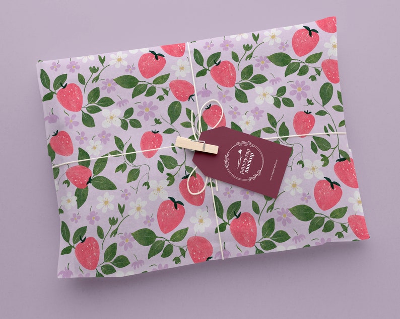 Strawberry Seamless Pattern, Pink Strawberries PNG Seamless File, Hand ...