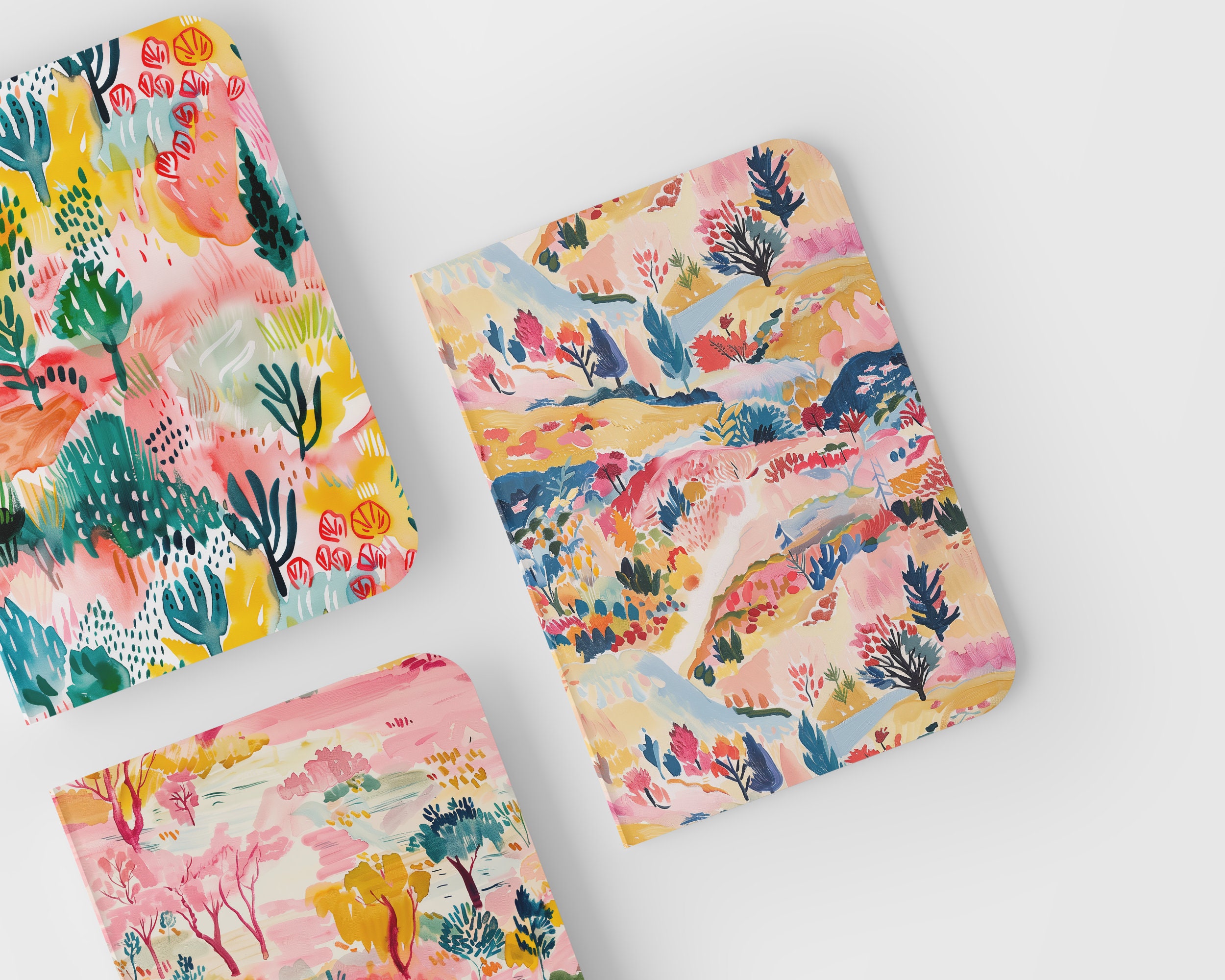 Colorful Abstract Landscape Seamless Pattern, Vibrant Scenery ...