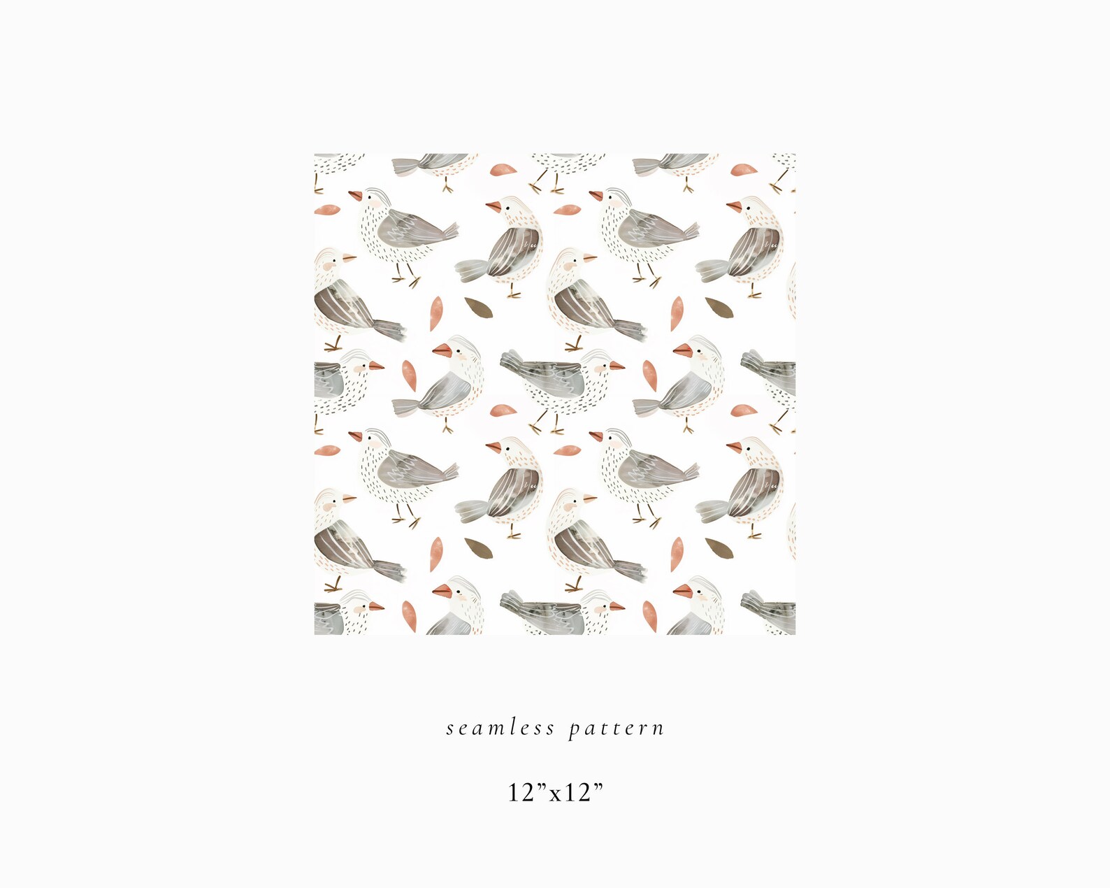 Whimsical Seagull Digital Paper Seamless Pattern for Scrapbooking ...