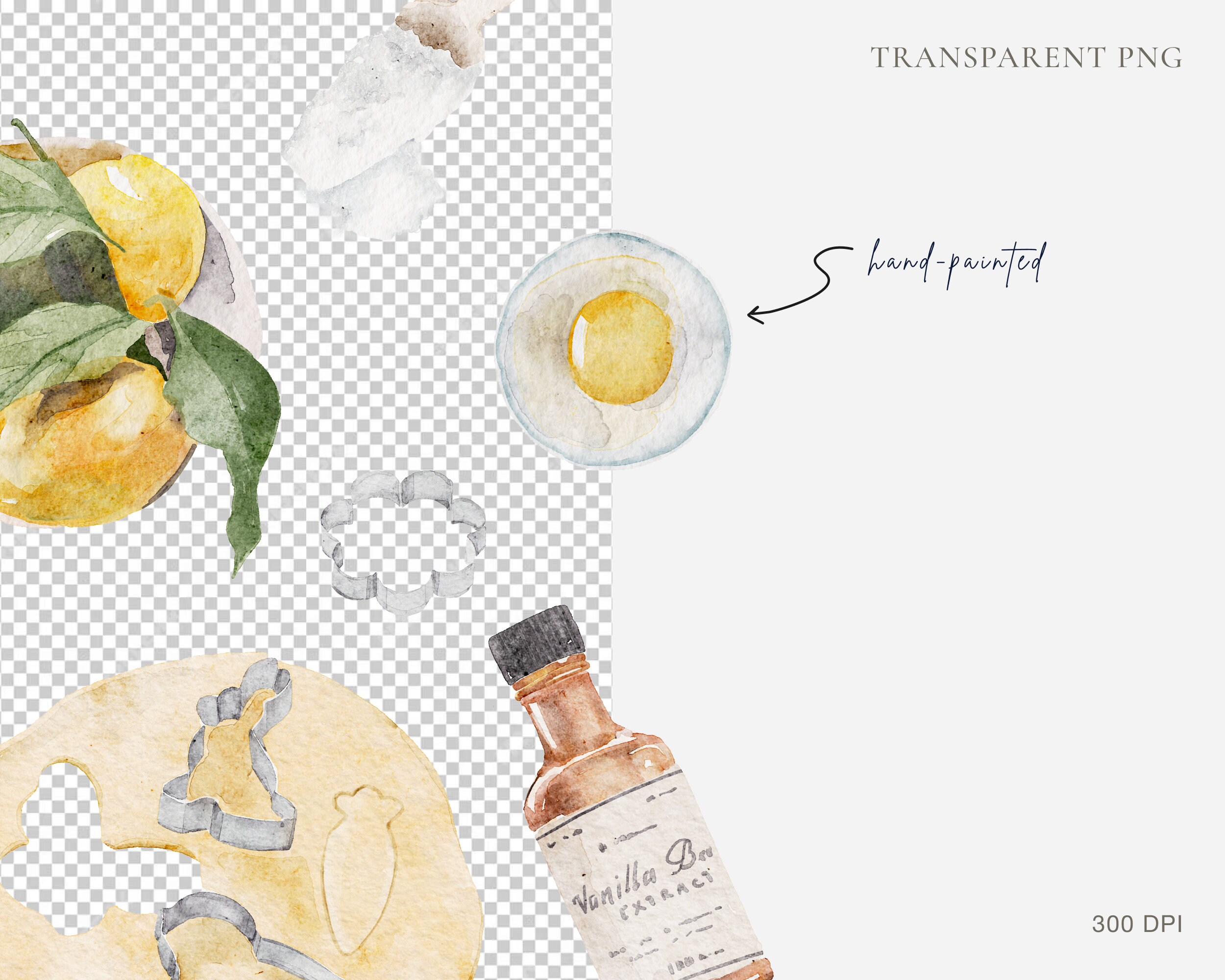 Watercolor Baking Clipart, Hand Painted Bakery Clipart Png, Baking ...