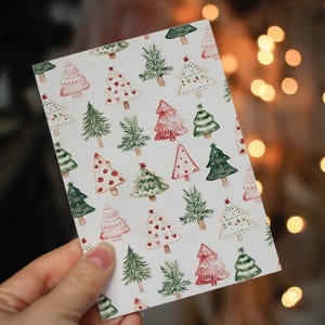 Watercolor Christmas Tree Seamless Pattern, Festive Holiday Digital ...