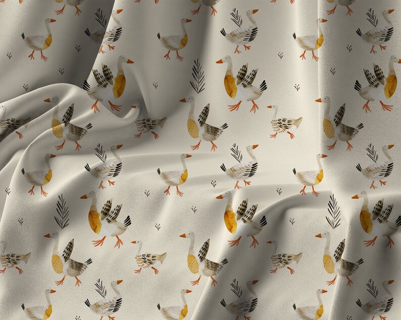 Funny Goose Digital Paper Background, Modern Watercolor Seamless ...