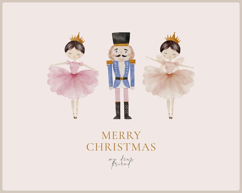 Nutcracker Clipart Set, Cute Watercolor Fairytale PNG, Mouse King ...