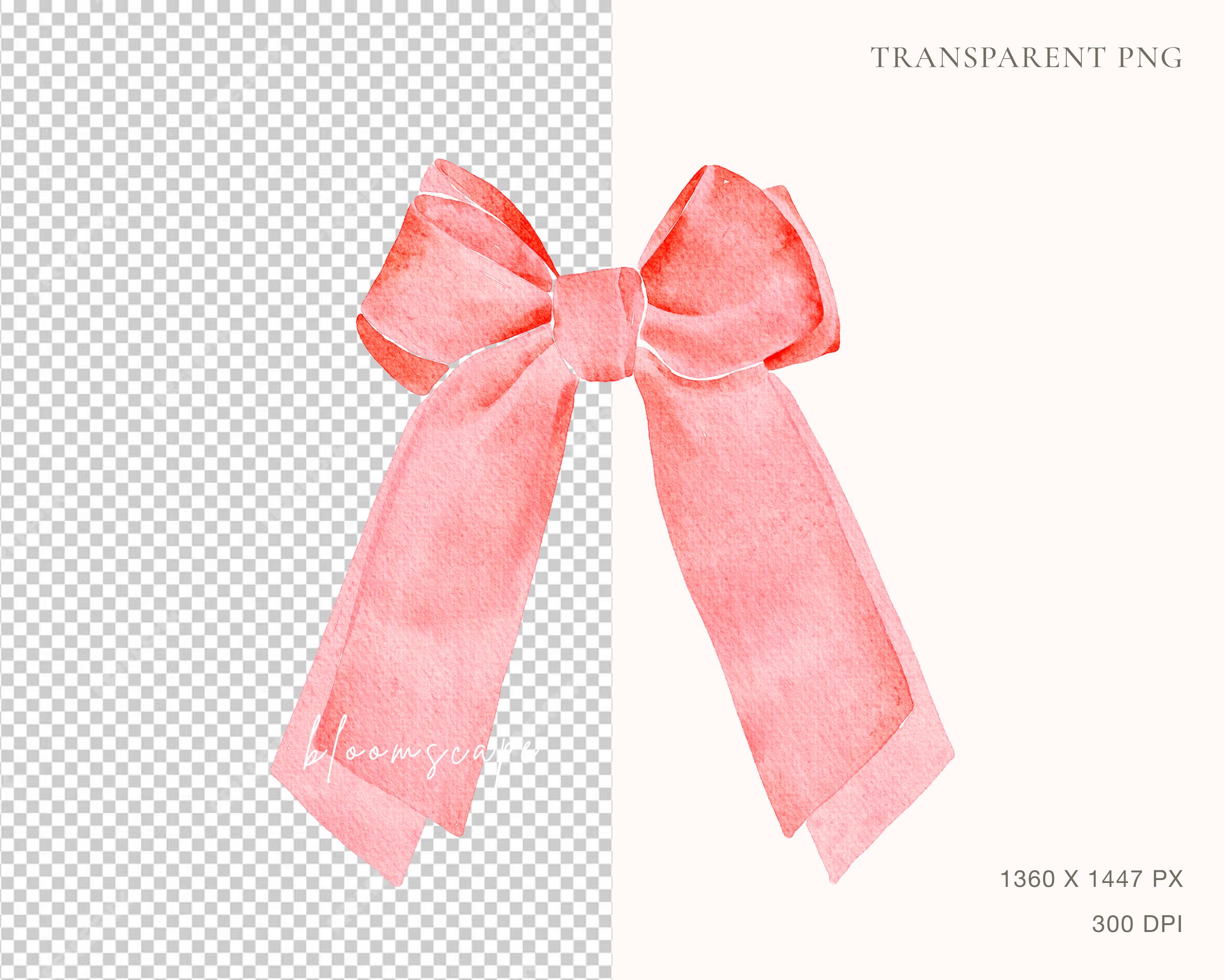 Watercolor Red Bow Clipart, Red Ribbon PNG, Coquette Aesthetic Red Bow ...