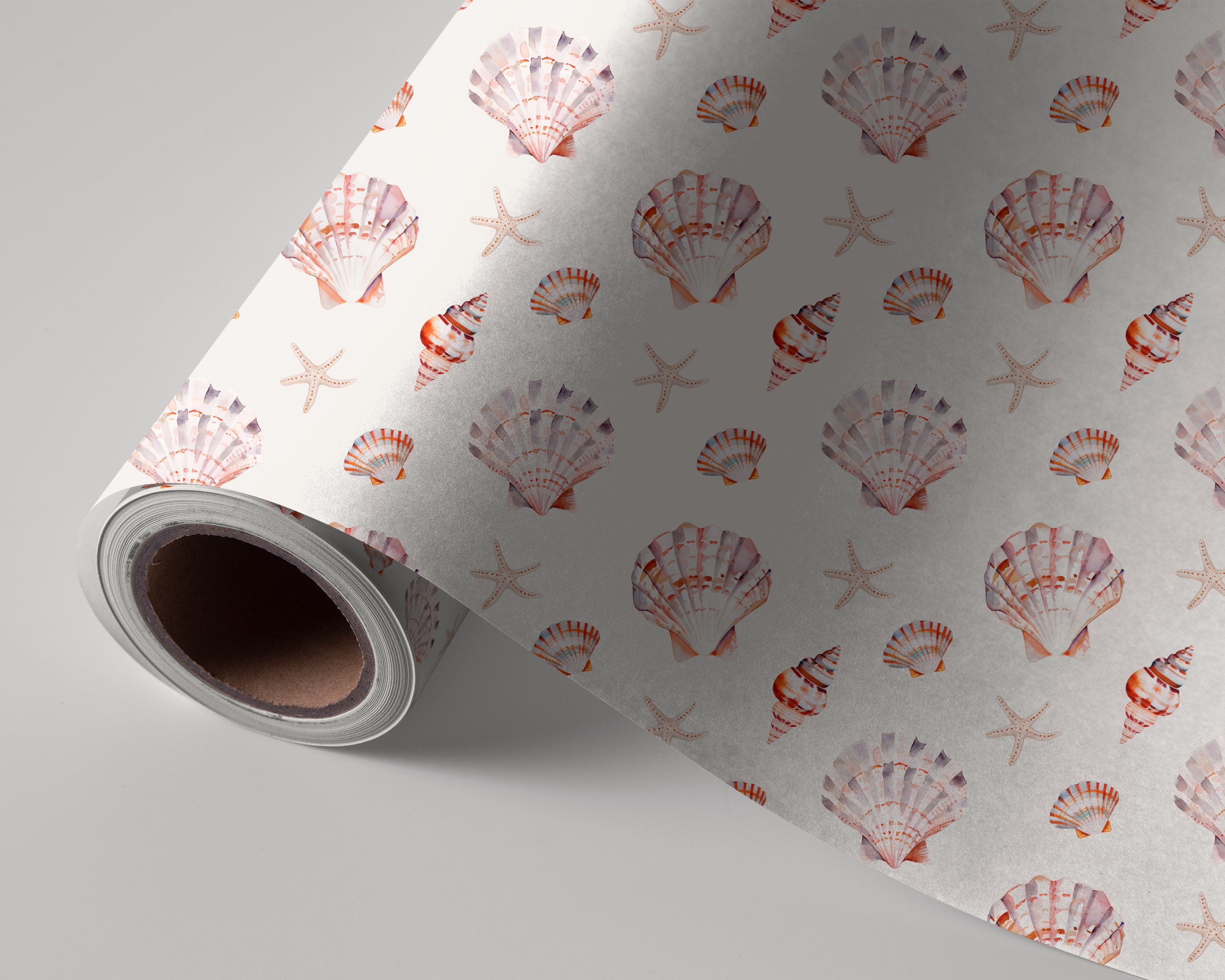 Watercolor Seashell Seamless Pattern – Beige Coastal Design for ...