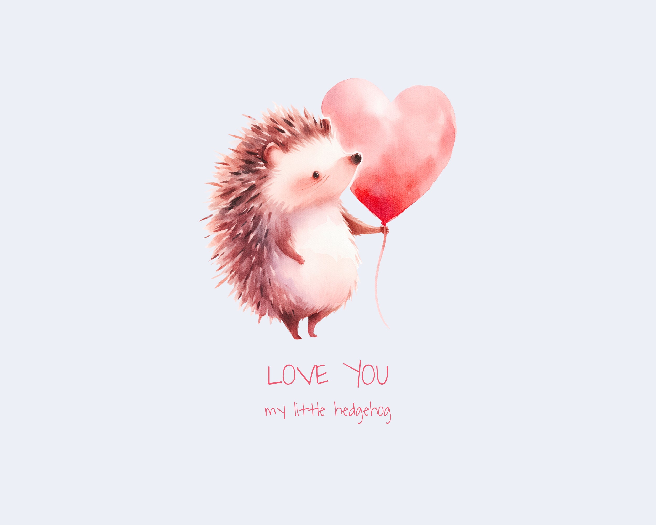 Hedgehog With Heart Clipart, Hedgehog Valentine Clipart, Happy ...