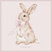 Watercolor Bunny Rabbit Clipart, Pink, Blue Bow Bunny Png, Hand-painted ...