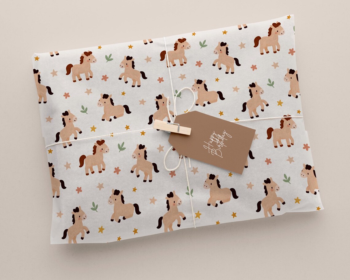 Cute Horse Seamless Pattern, Pony Kids Fabric Design, Farm Animal ...