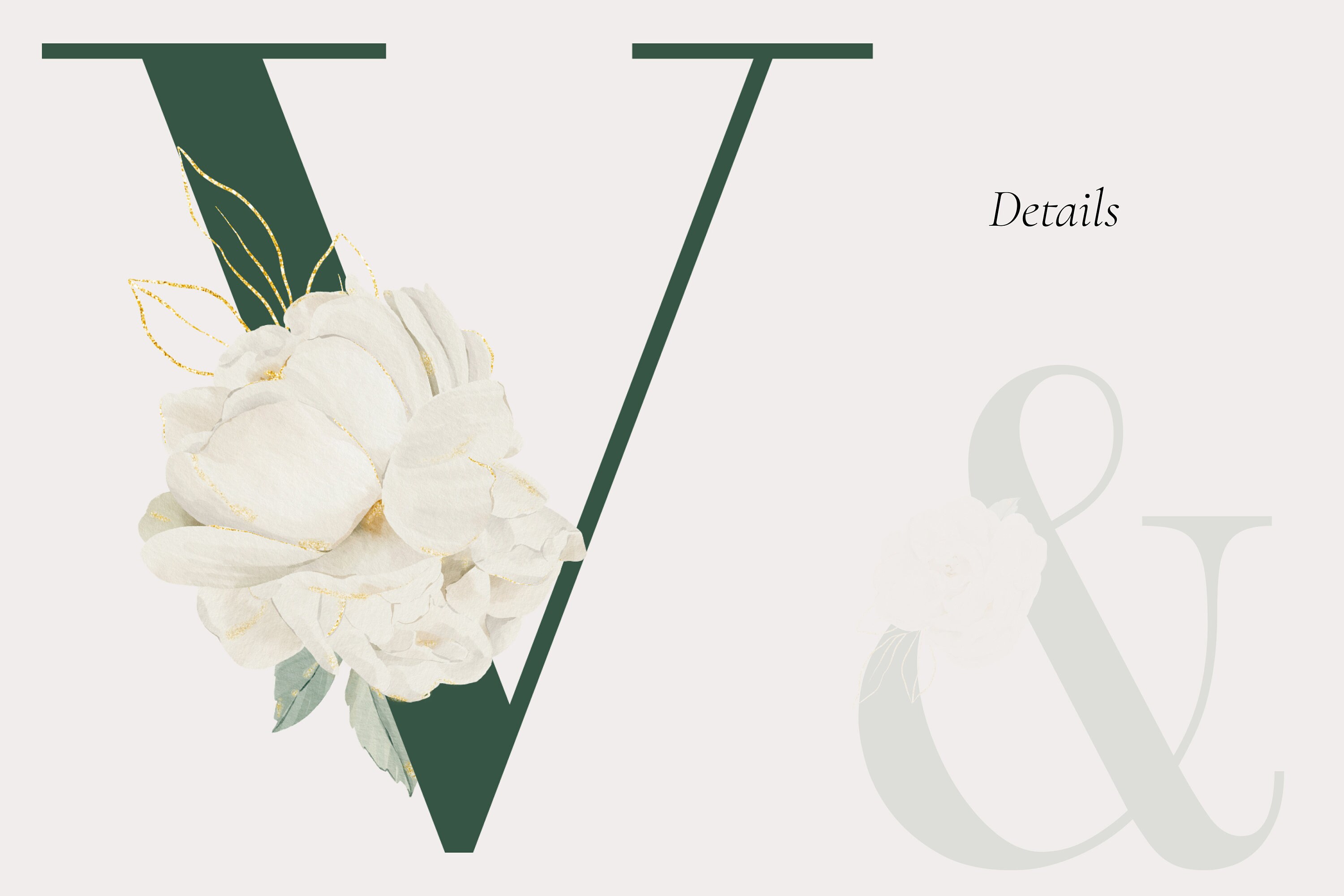 Watercolor Floral Alphabet Number Floral Clipart Botanical Alphabet ...