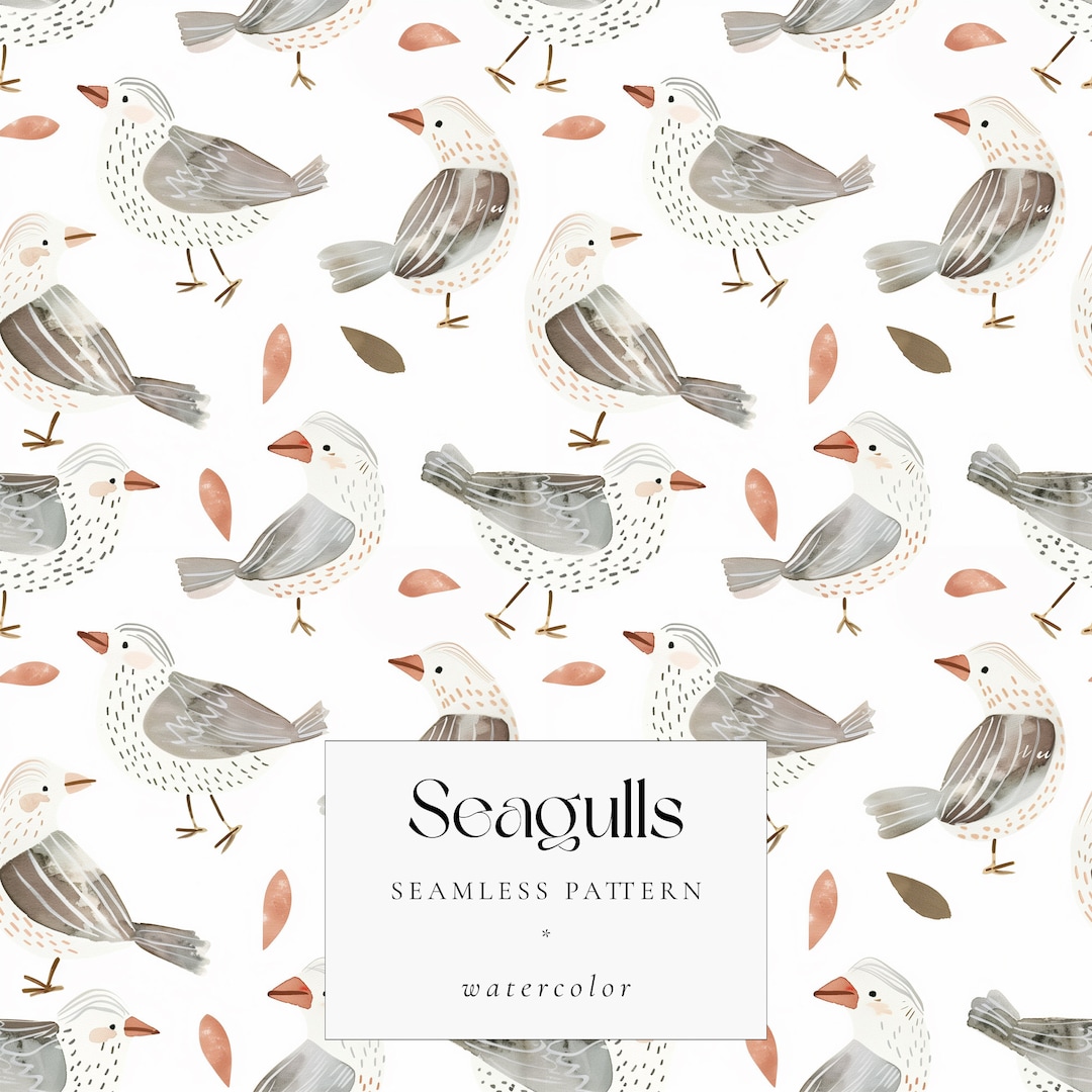 Whimsical Seagull Digital Paper – Seamless Pattern for Scrapbooking ...