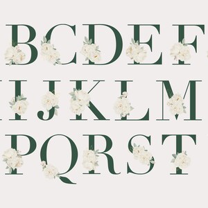 Watercolor Floral Alphabet Number Floral Clipart - Botanical Alphabet ...