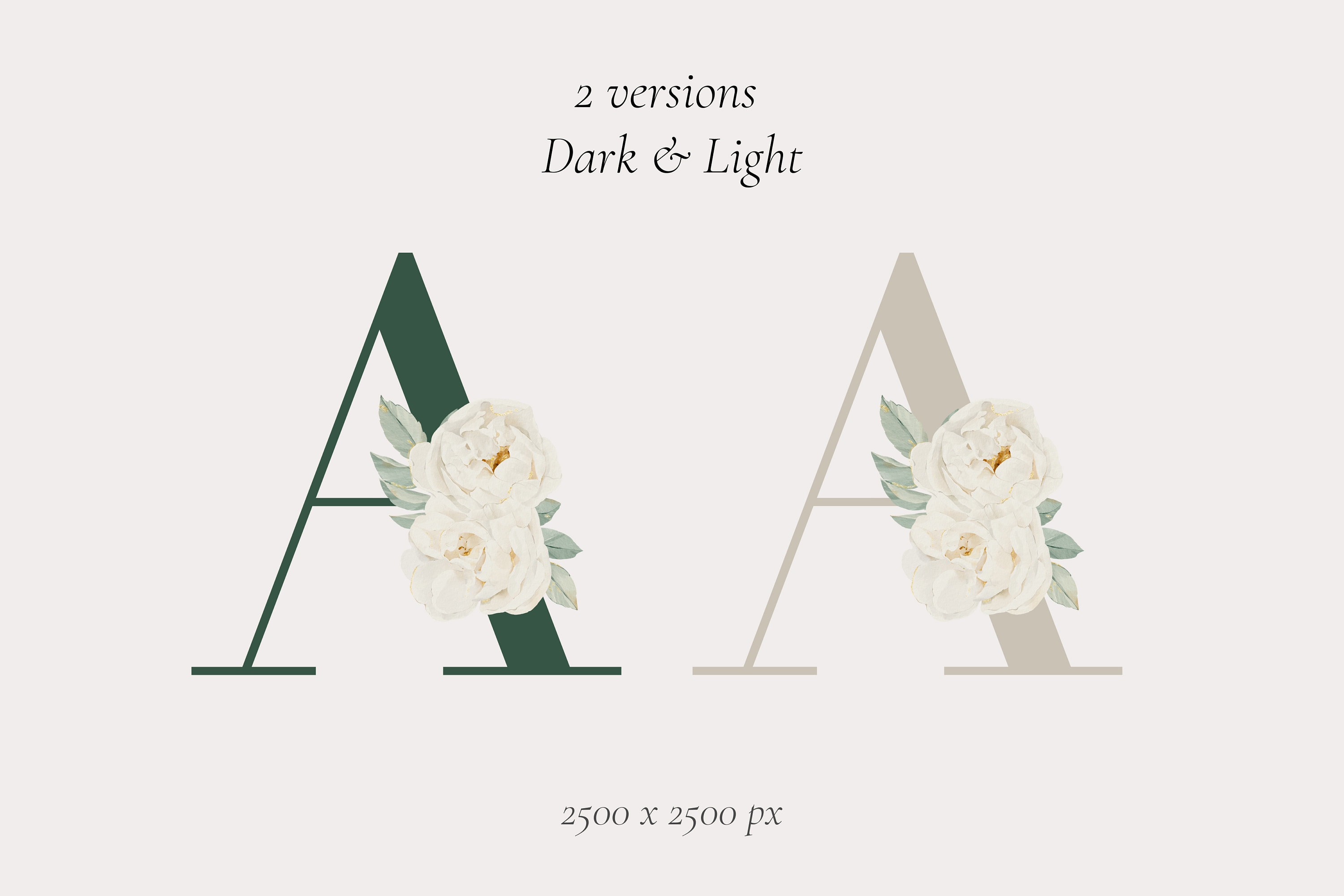 Watercolor Floral Alphabet Number Floral Clipart Botanical Alphabet ...