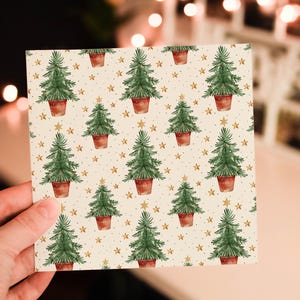 Watercolor Christmas Tree Seamless Pattern, Festive Holiday Tree Design ...