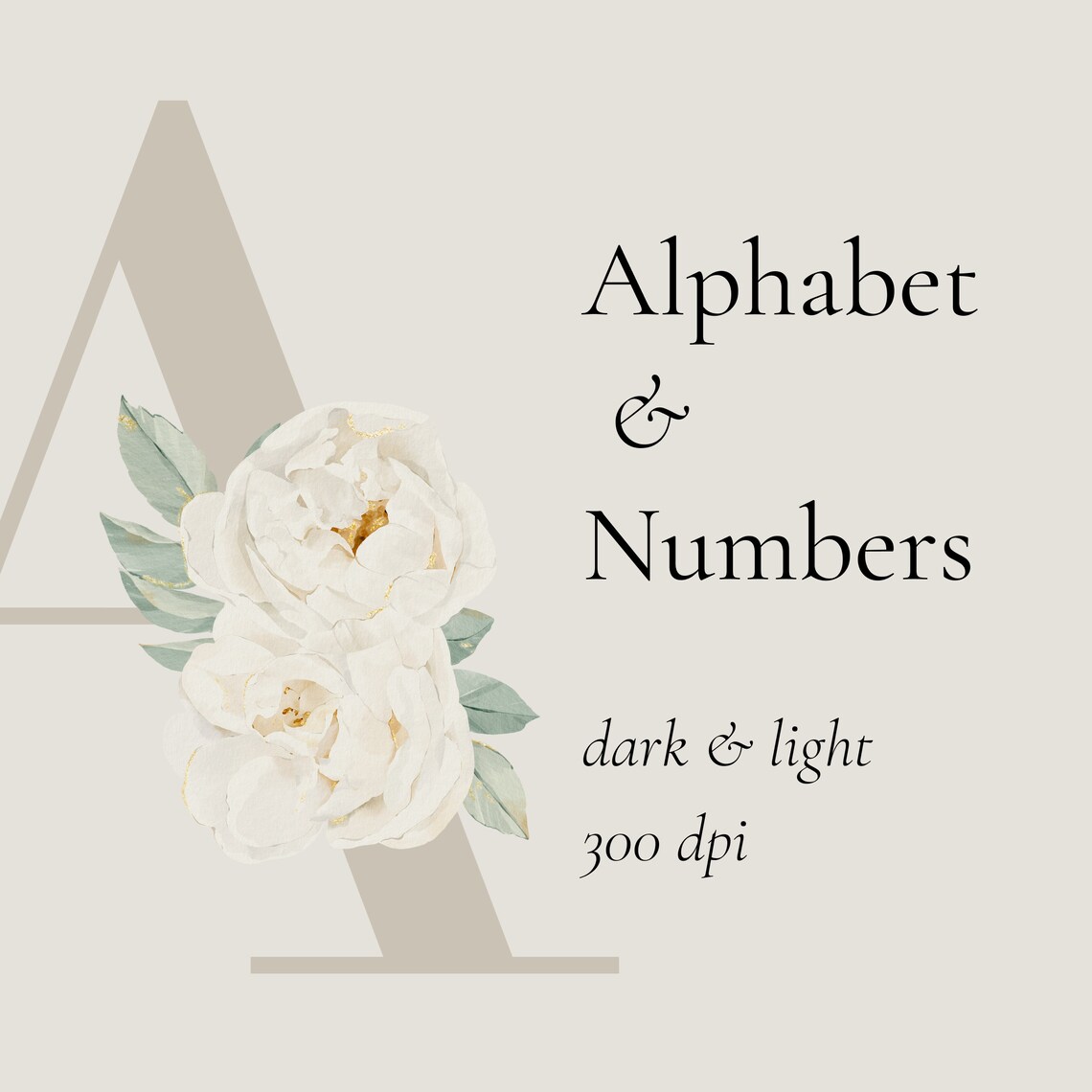 Watercolor Floral Alphabet Number Floral Clipart Botanical Alphabet ...