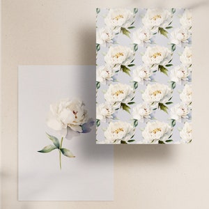 White Peony Clipart, Watercolor Floral Clipart, Peony Patterns, Peony ...