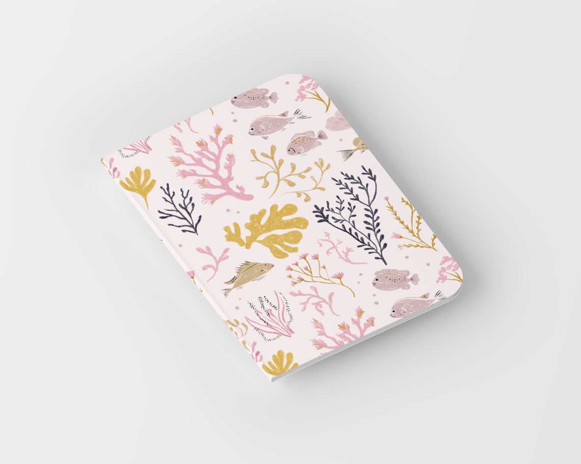 Sea Life Seamless Pattern, Pastel Coral Reef Pattern, Ocean Fish ...