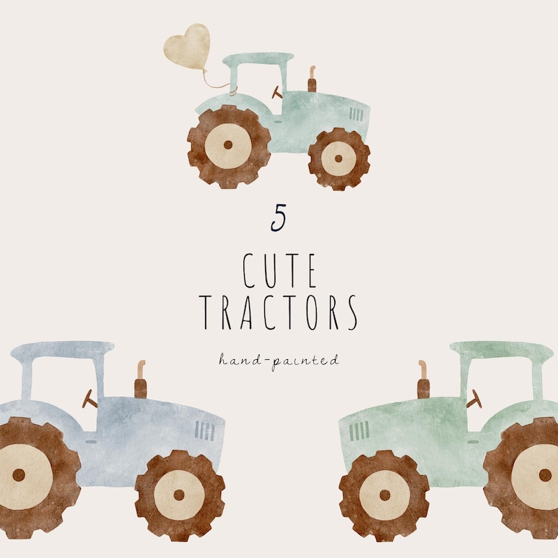 Cute Tractor Clip Art - Etsy