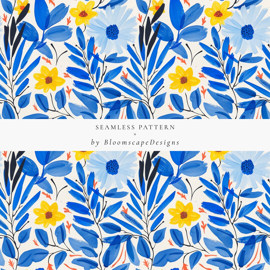 Colorful Whimsical Wallpaper, Bright Abstract Floral Seamless Pattern ...