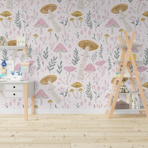 Pastel Mushroom Seamless Pattern, Hand-painted Watercolor Mushroom ...