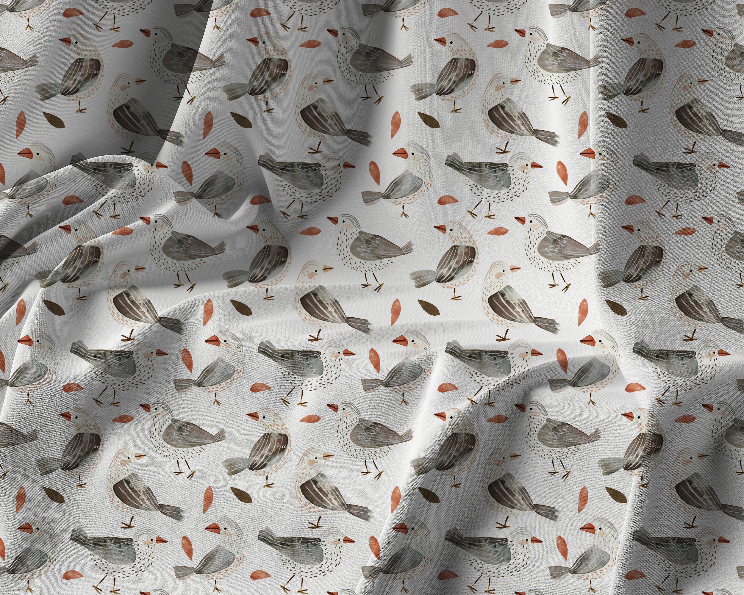 Whimsical Seagull Digital Paper Seamless Pattern for Scrapbooking ...