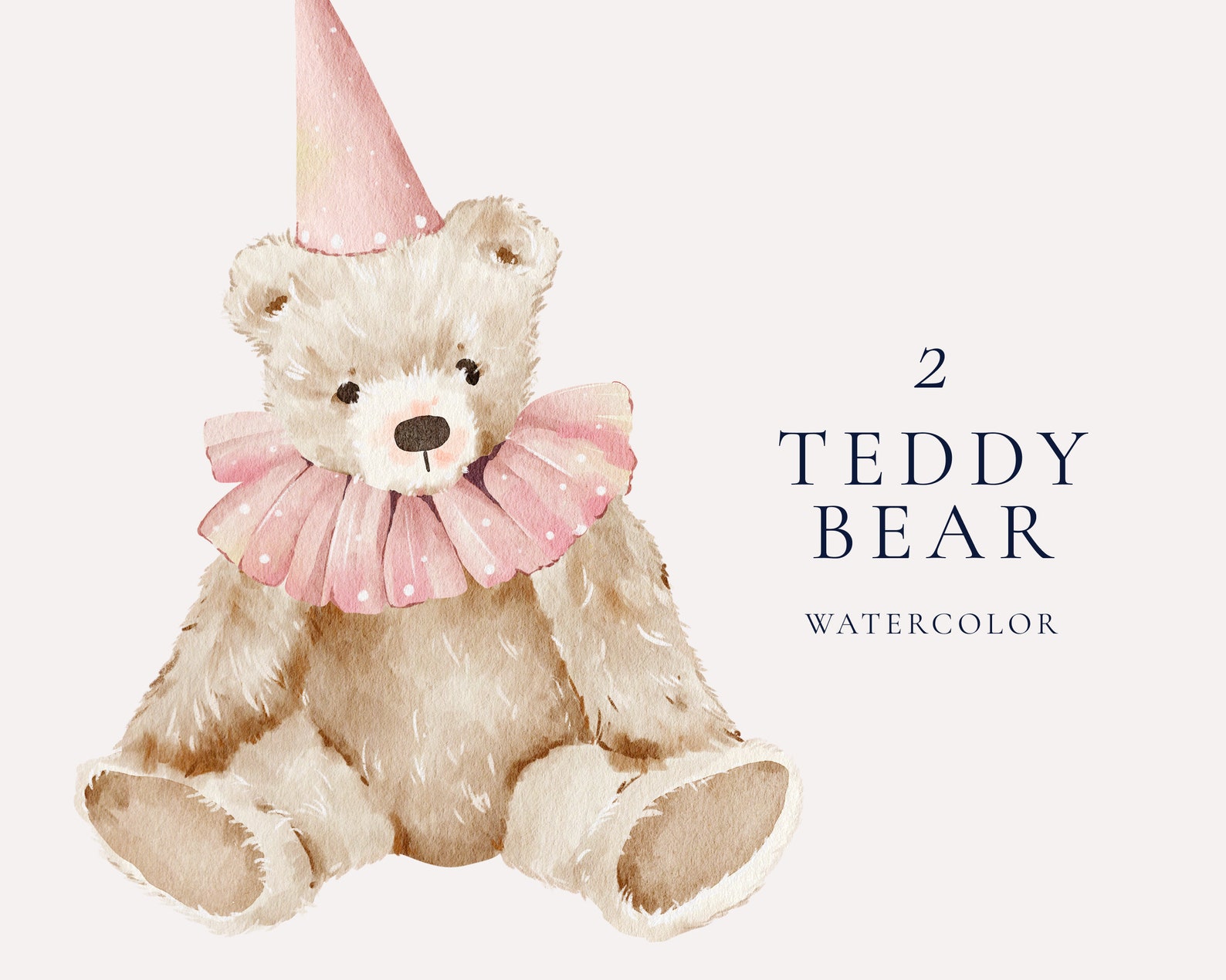 Cute Watercolor Teddy Bear Clipart, Birthday Clipart, Bear Baby Shower ...