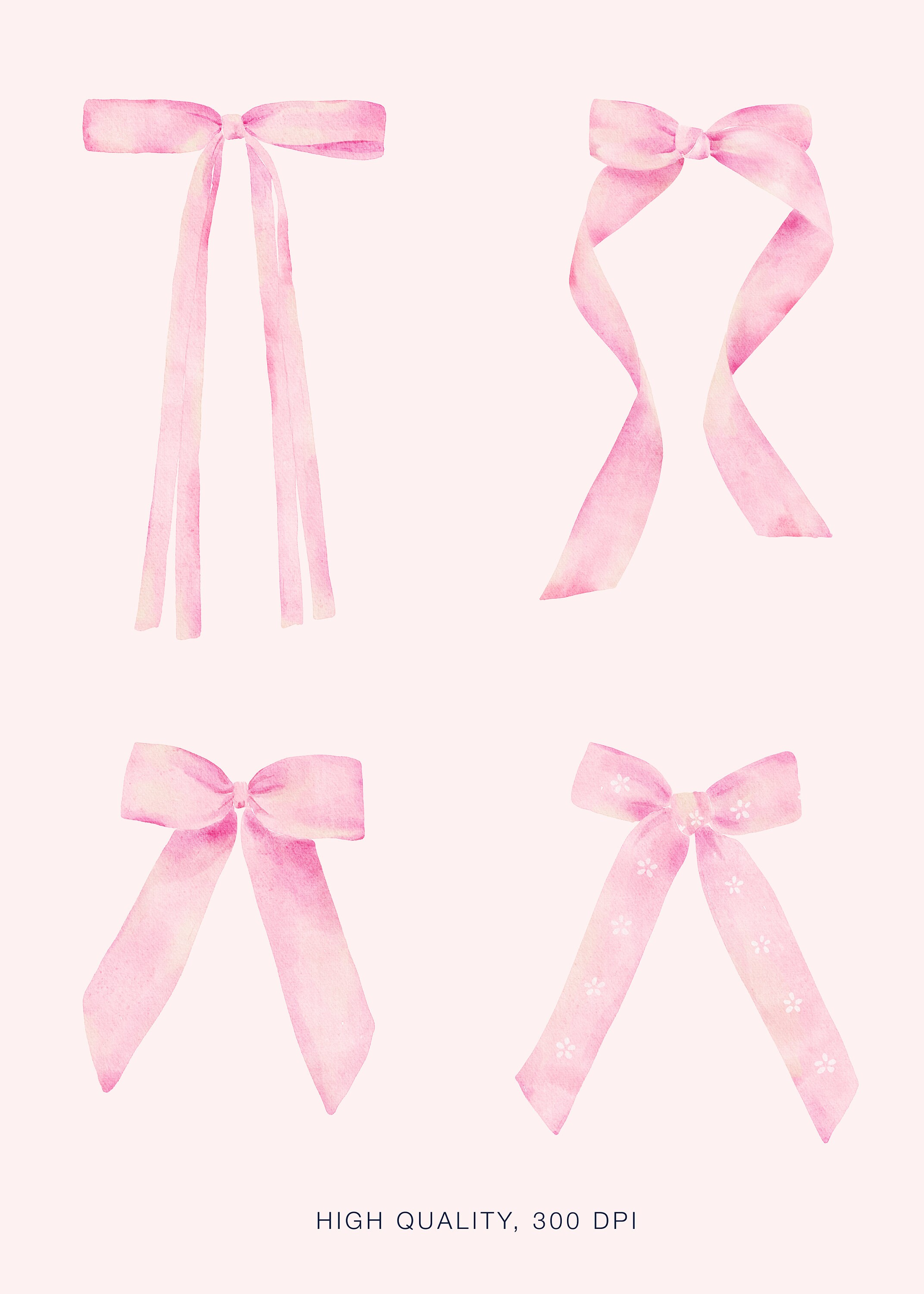 Watercolor Bow Clipart Bundle, Blue Bow Png, Pink Bow, Line Bow Svg ...