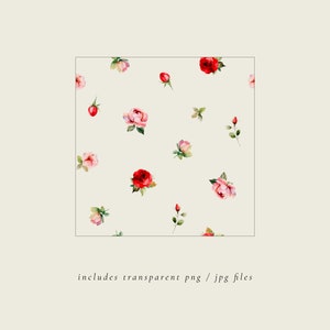 Red Roses Seamless Pattern, Watercolor Rose Background, Floral Pattern ...