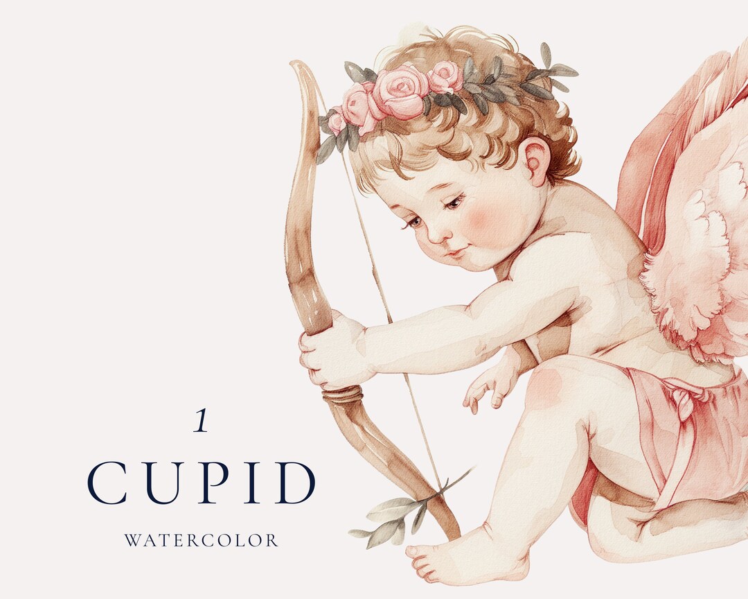 Watercolor Cupid Angel Clipart, Aesthetic Valentine's Day Clipart Png ...
