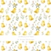 Watercolor Baby Chick Seamless Pattern, Spring Floral Yellow Chick ...