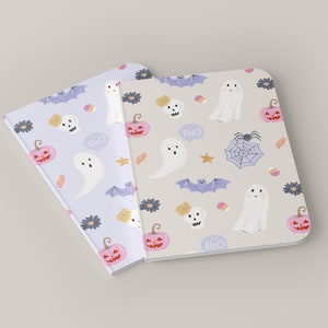 Pastel Halloween Seamless Pattern, Pink Halloween Png Decor, Cute Ghost ...