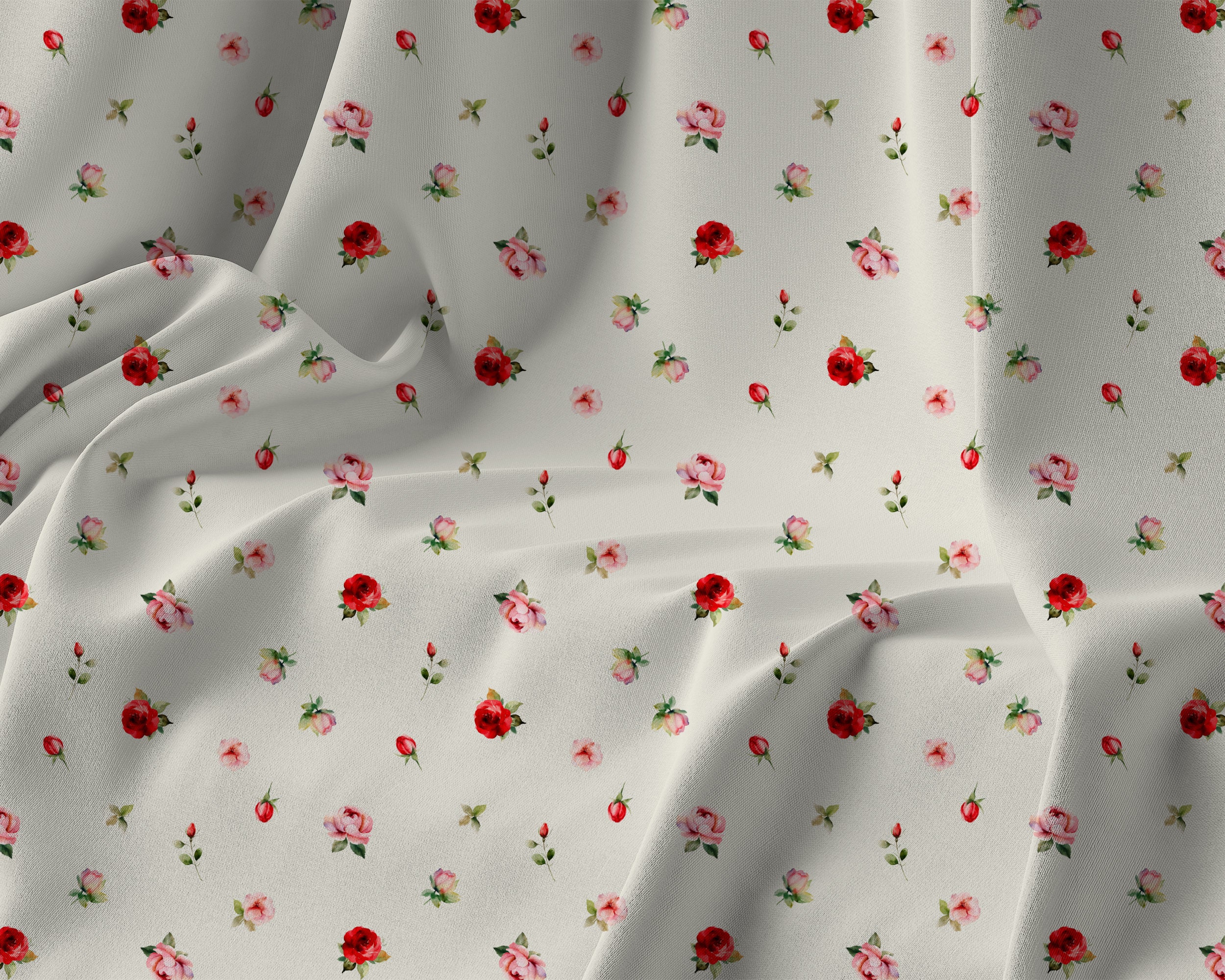 Red Roses Seamless Pattern, Watercolor Rose Background, Floral Pattern ...