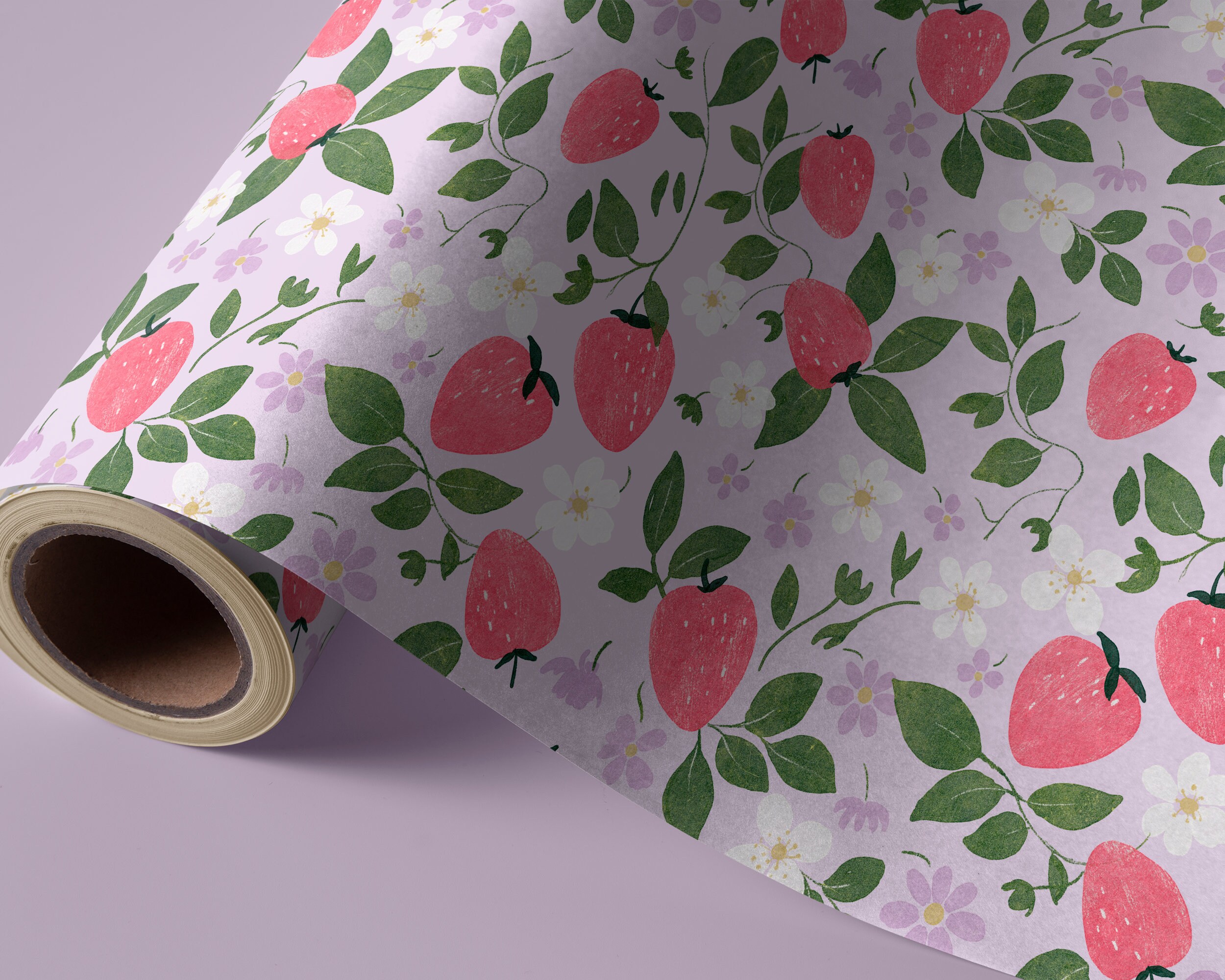 Strawberry Seamless Pattern, Pink Strawberries PNG Seamless File, Hand ...