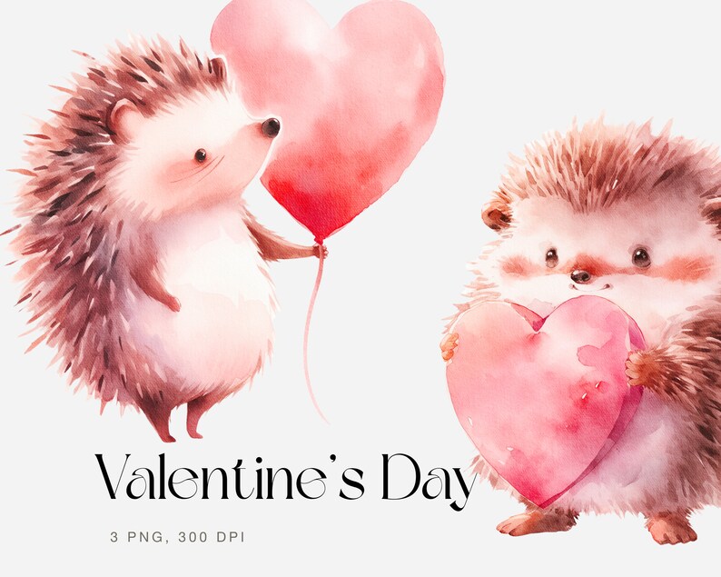 Hedgehog With Heart Clipart, Hedgehog Valentine Clipart, Happy ...