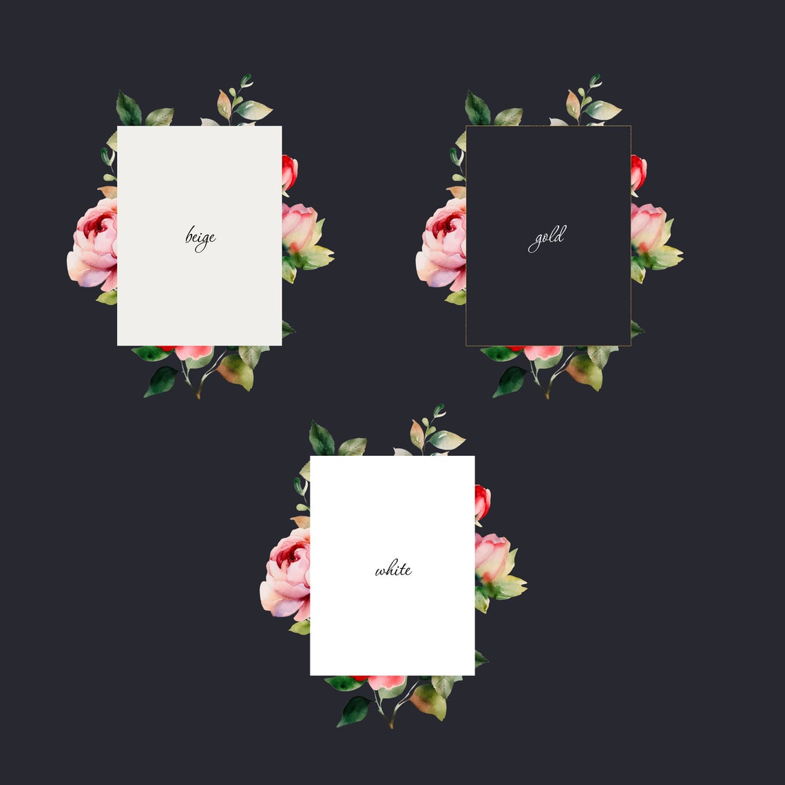 Rose Frame Clipart, Rose Border Png, Watercolor Border, Floral Border ...