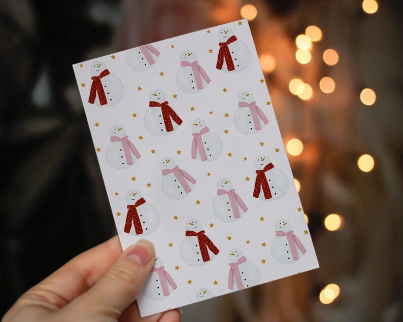 Snowman Seamless Pattern, Christmas Winter Holiday Digital Paper, Cute ...