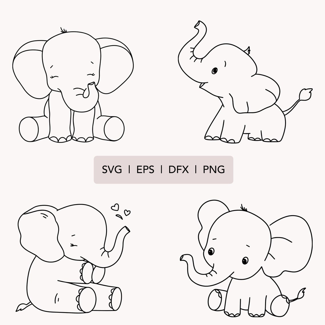 Baby Elephant Svg, Baby Shower Svg Clipart, Baby Boy Elephant Svg ...