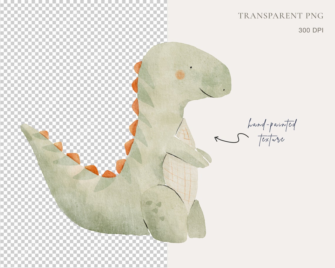 Watercolor Dinosaur Clipart, Baby Boy Clipart, Cute Baby Dinosaur ...